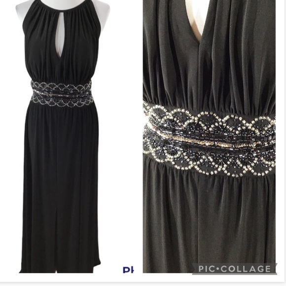 R&M Richards | Dresses | Rm Richards Black Sparkle Maxi Dress 6w | Poshmark